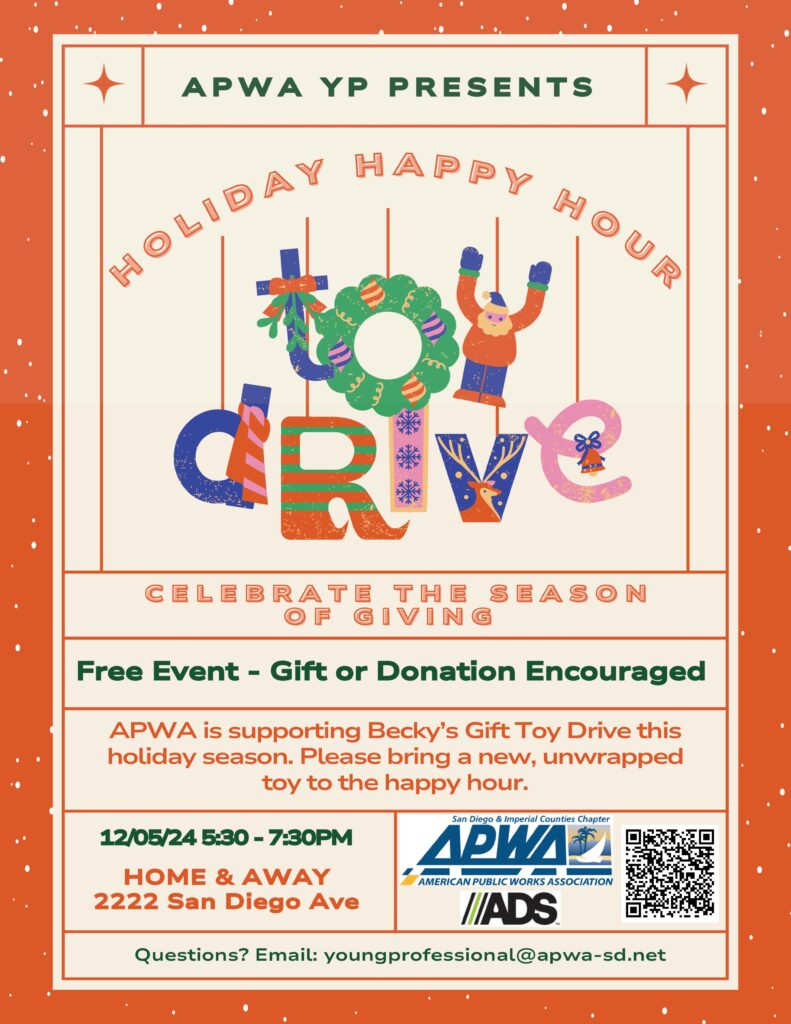 APWA YP Holiday Happy Hour Toy Drive – APWA San Diego/Imperial Chapter